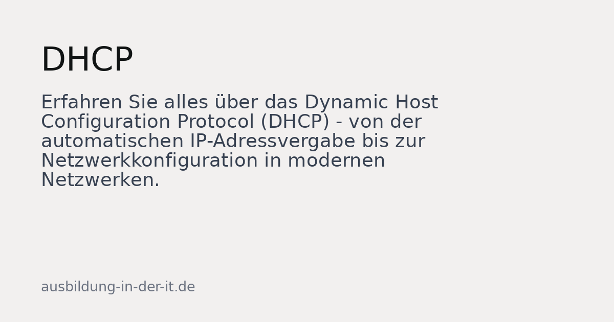 Einfach erklärt: DHCP | Ausbildung in der IT