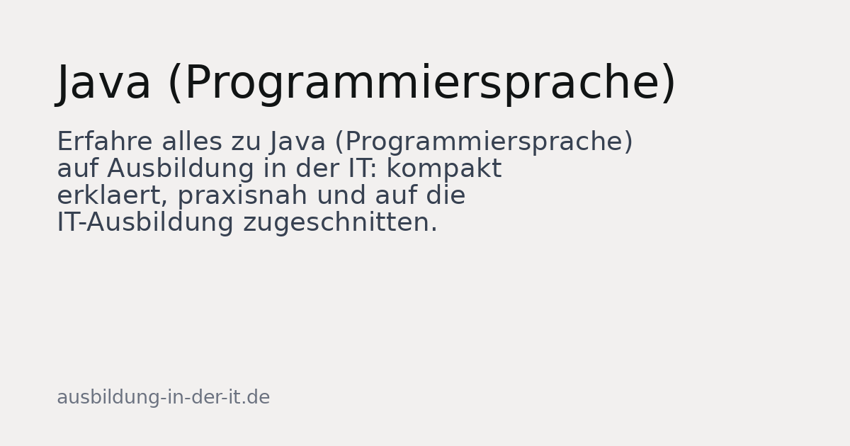 Einfach erklärt: Java (Programmiersprache) | Ausbildung in der IT