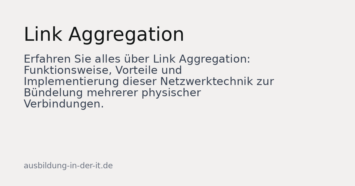 Einfach erklärt: Link Aggregation | Ausbildung in der IT