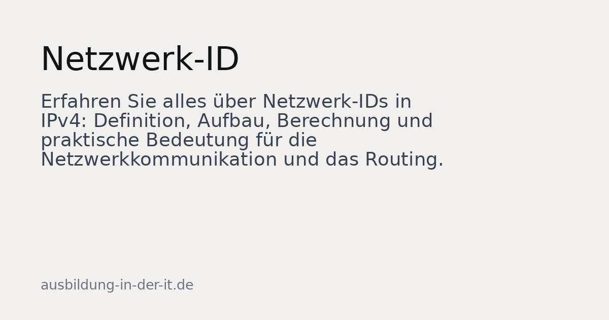 Einfach erklärt: Netzwerk-ID | Ausbildung in der IT